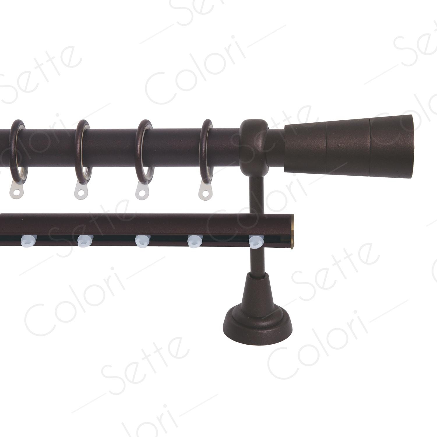 Κουρτινόξυλο Διπλό με Σιδηρόδρομο Νο 1 Φ25 Σκουριά | Sette Colori